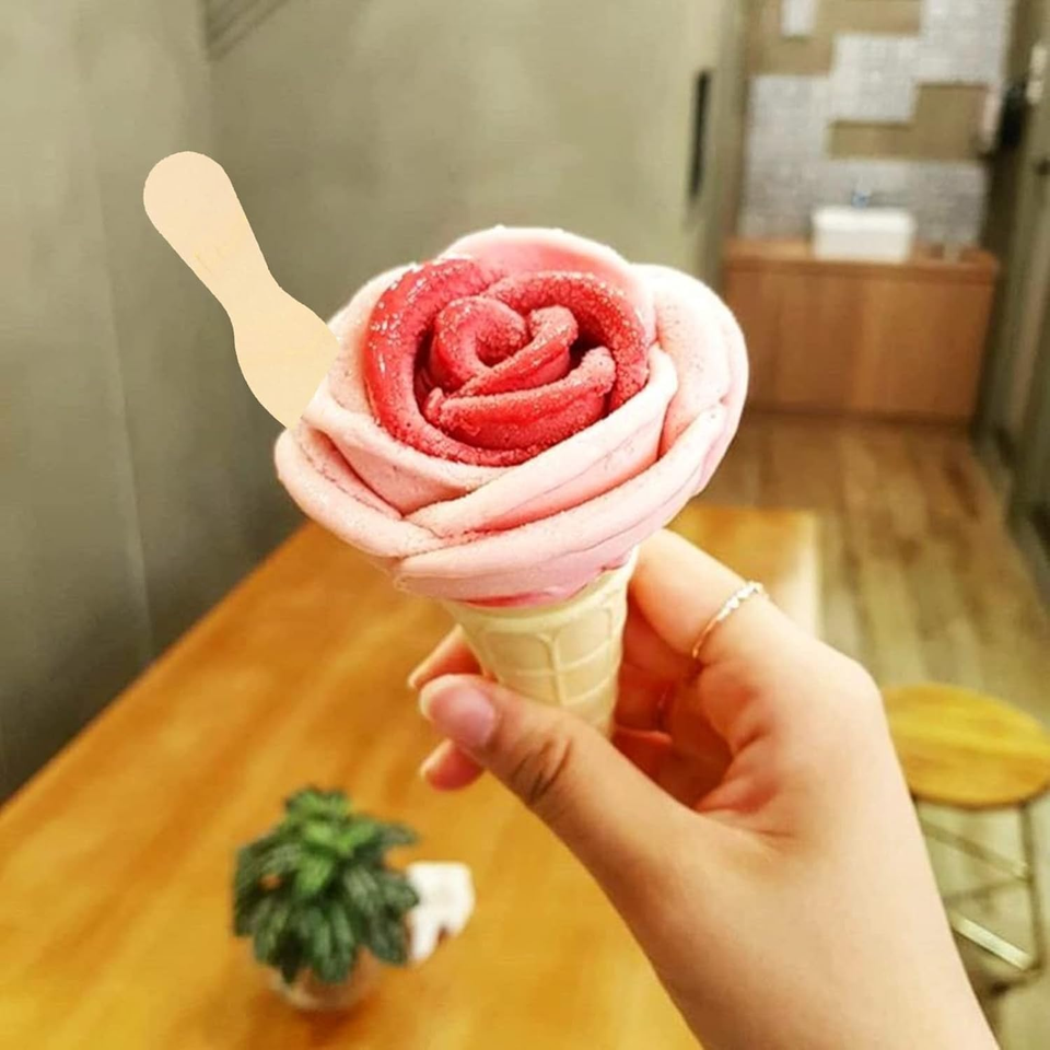 Wooden Ice Cream Spoons 100Pc - Tasting Spoons, Ice Cream Sticks 3 ...
