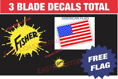 2 pc Large YELLOW Fisher Snow Plow Decal Kit - Large Blade Sticker ...