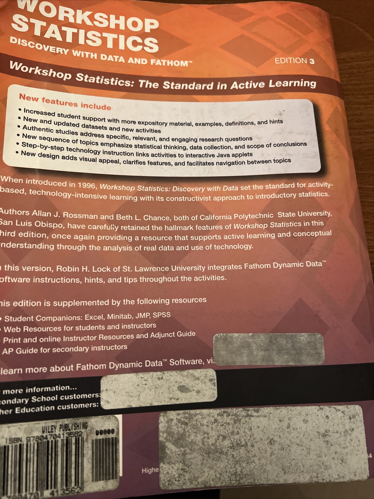 Workshop Statistics : Discovery with Data and Fathom by Robin H. Lock ...