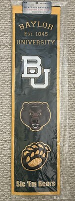 Baylor University Bears NCAA Winning Streak Embroidered Heritage Banner ...