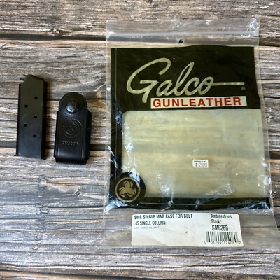 GALCO SMC26B BLACK Snap On Single Magazine Carrier Leather And Kimber ...