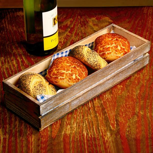 Wooden Food Presentation Crate 34 x 12 x 7cm | Fast Food Basket Burger ...