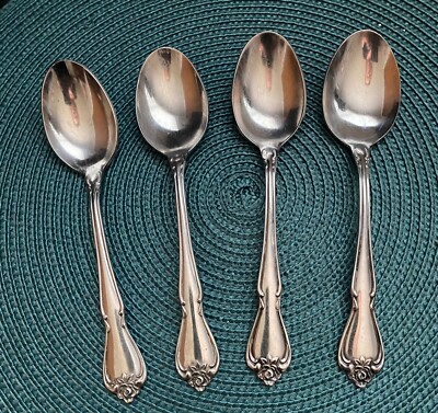ARBOR ROSE / TRUE ROSE by 1881 ROGERS ONEIDA LTD STAINLESS ~ 4 PLACE ...