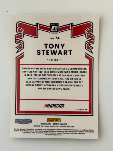 2022 Panini Donruss NASCAR - Optic Retro 1981 Tony Stewart #74 Gold Pulsar Prizm for sale online ...