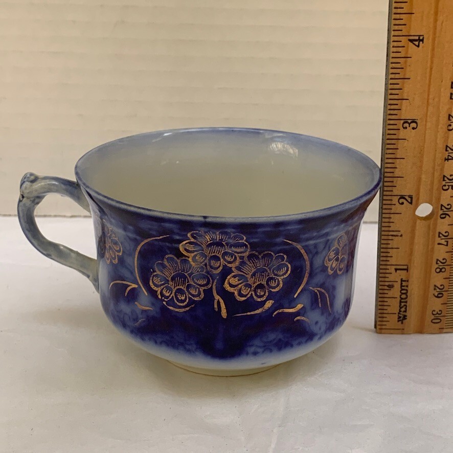 Antique Flow Blue Devon? Teacup Cup by Alfred Meakin? Vintage Gold ...