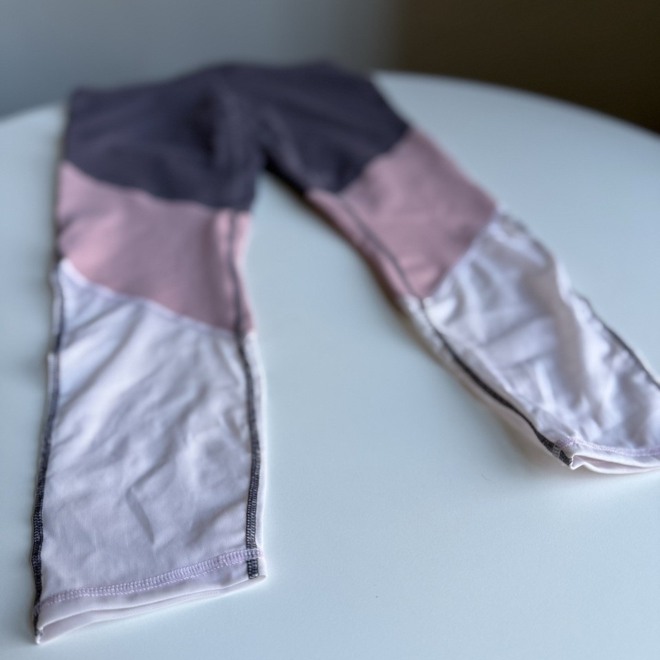 Fabletics Powerhold Mesh Medium Leggings Gray Pink Define Mid Rise ...