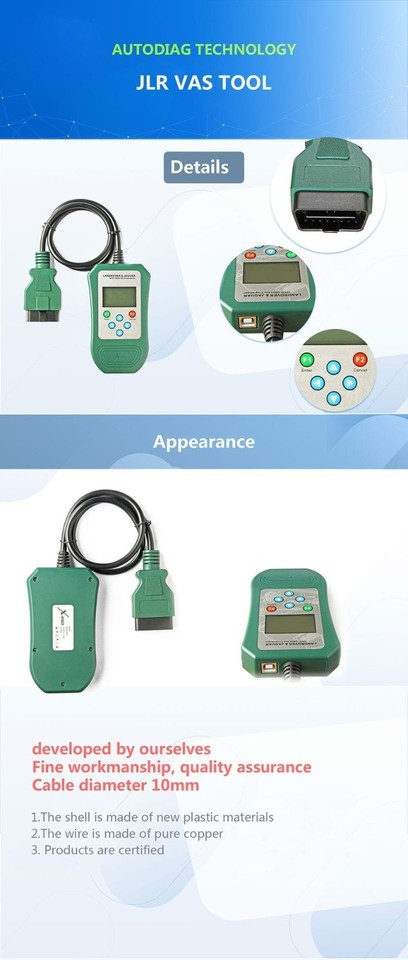 OBD2 OBDII JLR VAS Scanner X-OBD Diagnostic Tool fit for 2010+Jaguar ...
