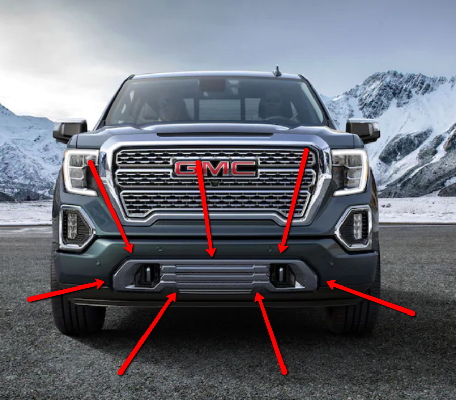 2019-2022 GMC Sierra 1500 Denali Chrome Lower Bumper Filler | 84176747 ...