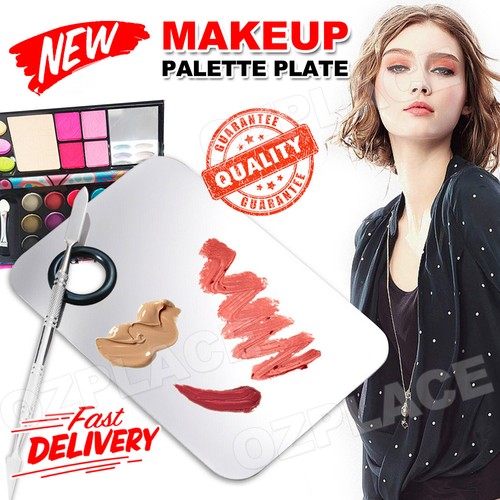 Stainless Steel Cosmetic Makeup Palette Plate Beauty Salon Color Cream ...