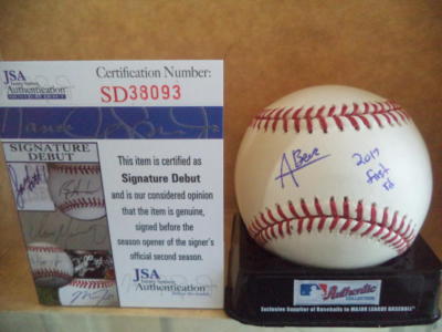 AUSTIN BECK 2017 1ST ROUND A'S SIGNATURE DEBUT SIGNED ML BASEBALL JSA ...