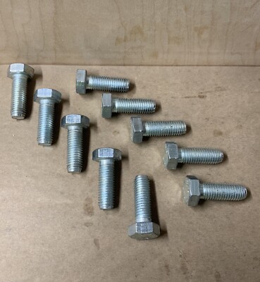 (10)M14-2.00x40 Full Thread Coarse Class 8.8 Hex Cap Screw Bolt Zinc ...