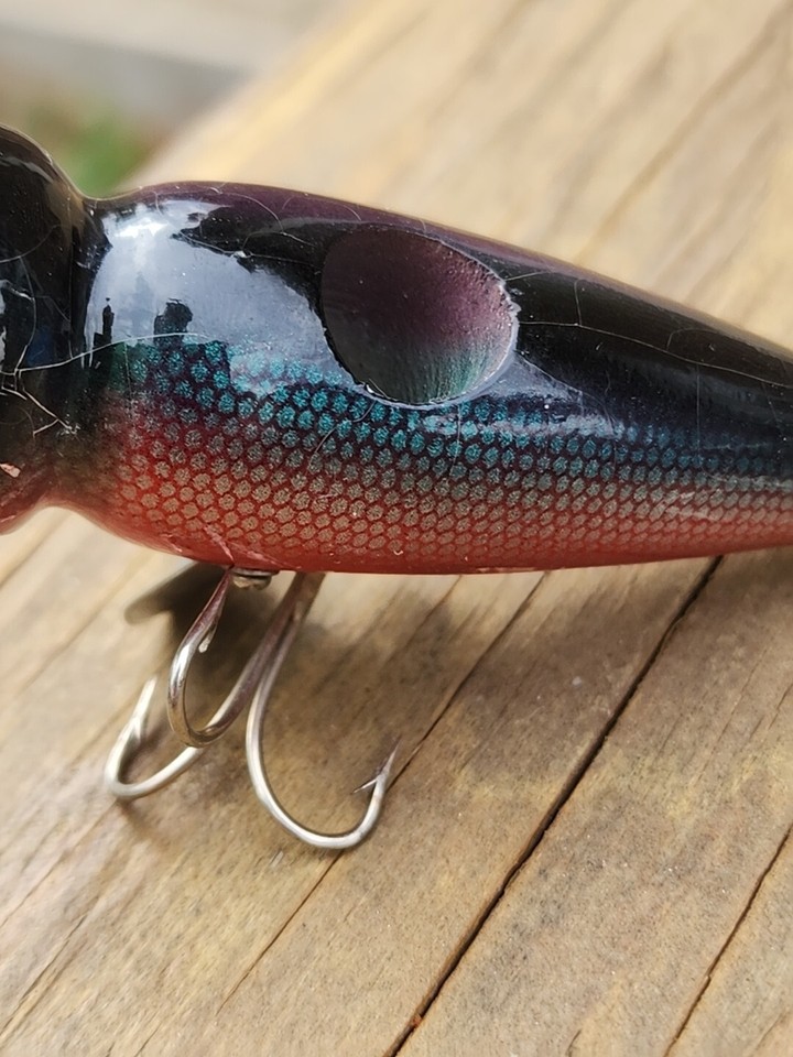 Creek Chub Jigger 4105 Dace Antique Fishing Lure Wood Glass Eyes ...