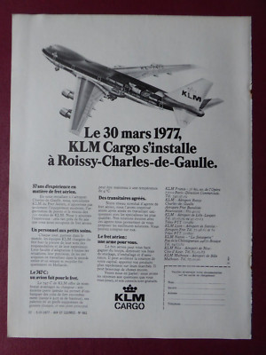 3/1977 PUB COMPAGNIE KLM CARGO DUTCH AIRLINE BOEING 747 ORIGINAL FRENCH ...