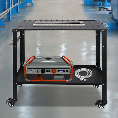 1200 Lbs Portable Welding Table W/ Holes On Top Welding Cart W/ Wheels ...