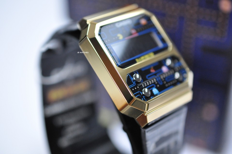 Casio Vintage A100WEPC PAC-MAN Digital Black/Gold Watch A100WEPC-1B ...