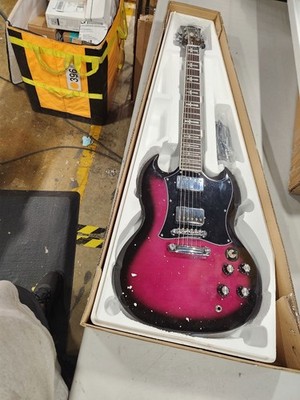 Purple Electric Guitar SG Solid Body Flamed Maple Top Cross Fingerboard ...