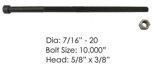 (PAIR) Leaf Spring Center Bolt Pin - 7/16 x 10"Fine Threaded Leaf Bolts ...