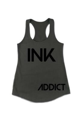 BRAND NEW InkAddict WOMENS INK Tank Top DARK GREY / BLACK XSMALL ...