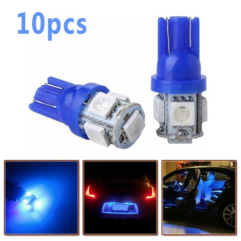 Bright Blubs Light Car Lamp Peanut 12V-DC 120LUM/bulb 10PCS T10 Blue ...