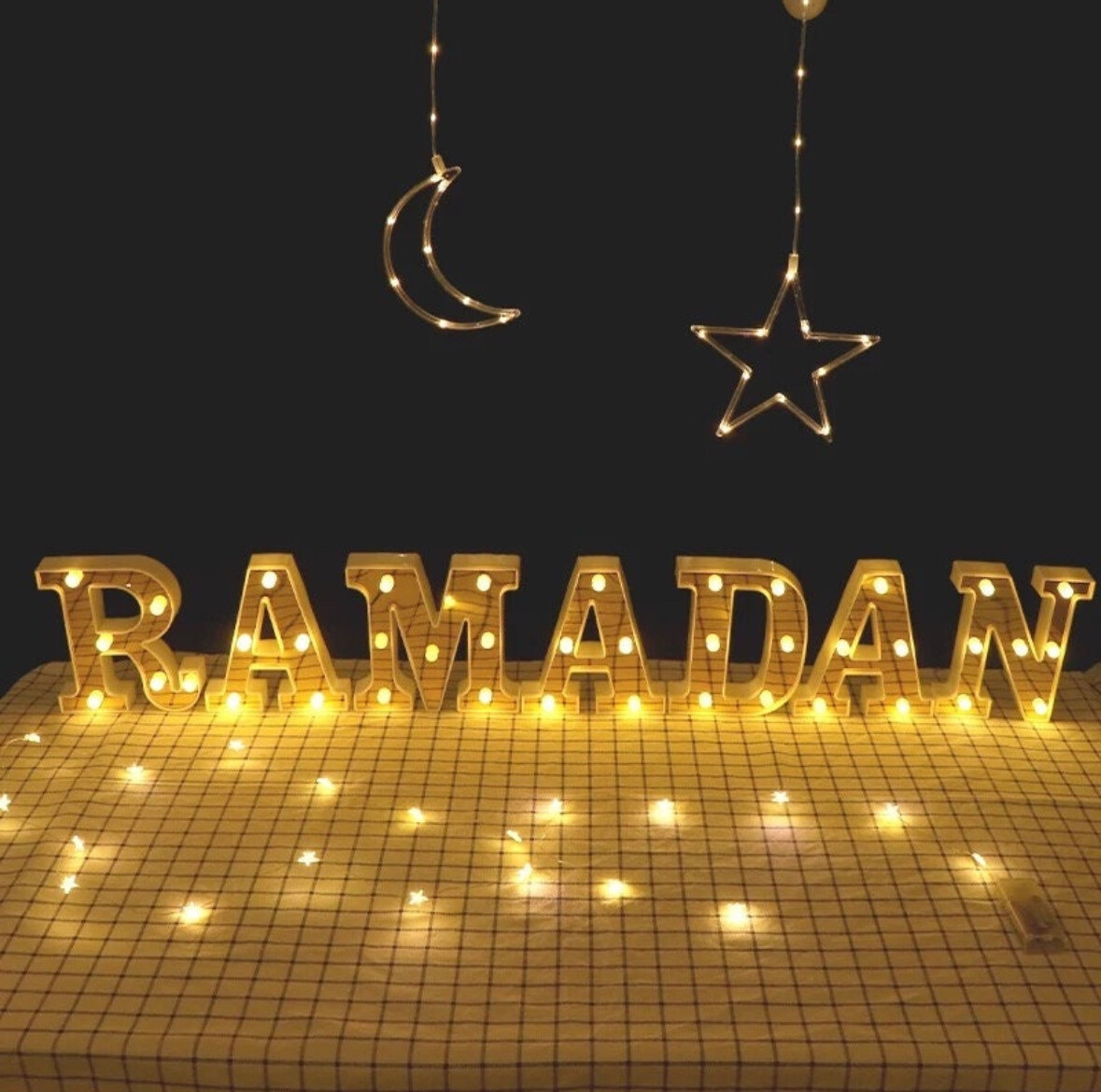 Ramadan LED Sign Lights Decorations Eid Kareem Mubarak Lights Boxes ...