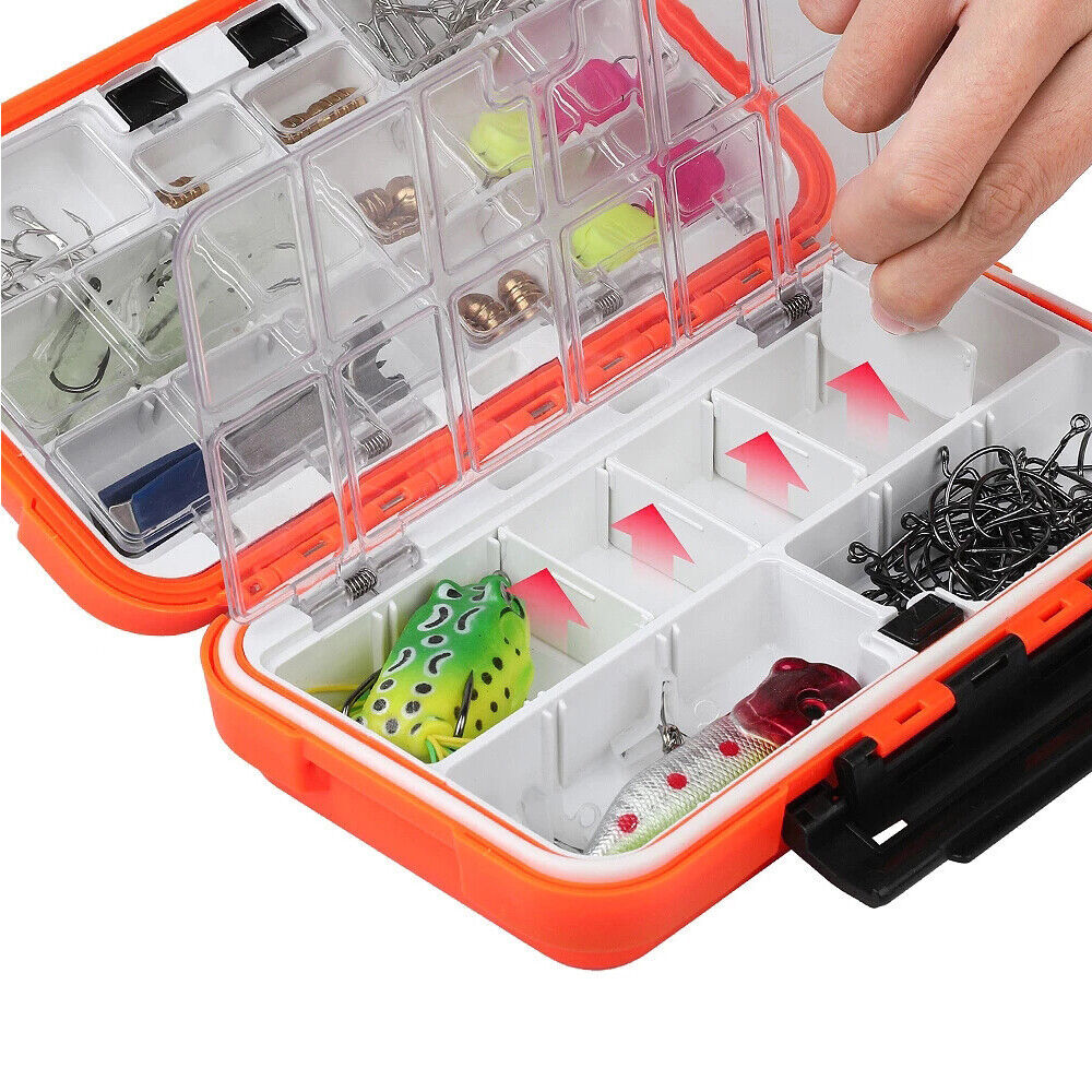 Large Fishing Tackle Box Double Side Bait Hooks Storage Box with ...