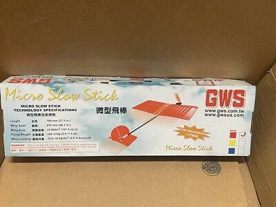 RARE GWS MICRO SLOW STICK RC AIRPLANE KIT RED NIB | eBay
