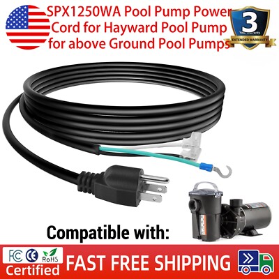 SPX1250WA Pool Pump Power Cord for Hayward Pool Pump for above Ground ...