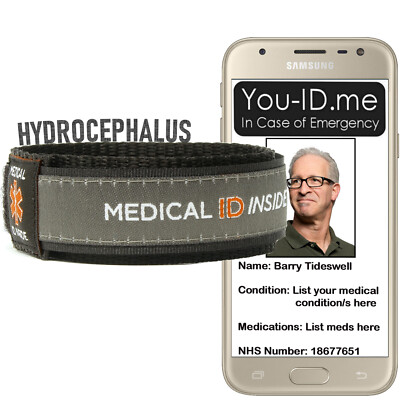 Hydrocephalus Bracelet NPH Medical ID Wristband Alert Emergency Contact ...