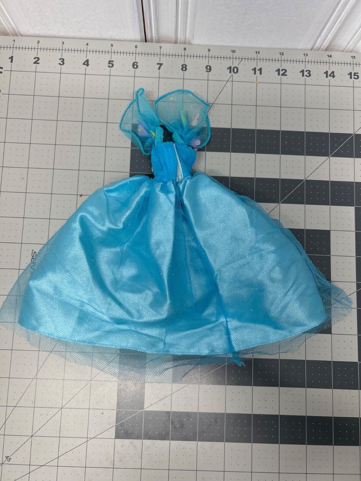 Vintage Barbie 1996 Blue Songbird Ball Gown Dress Multicolored Flowers ...