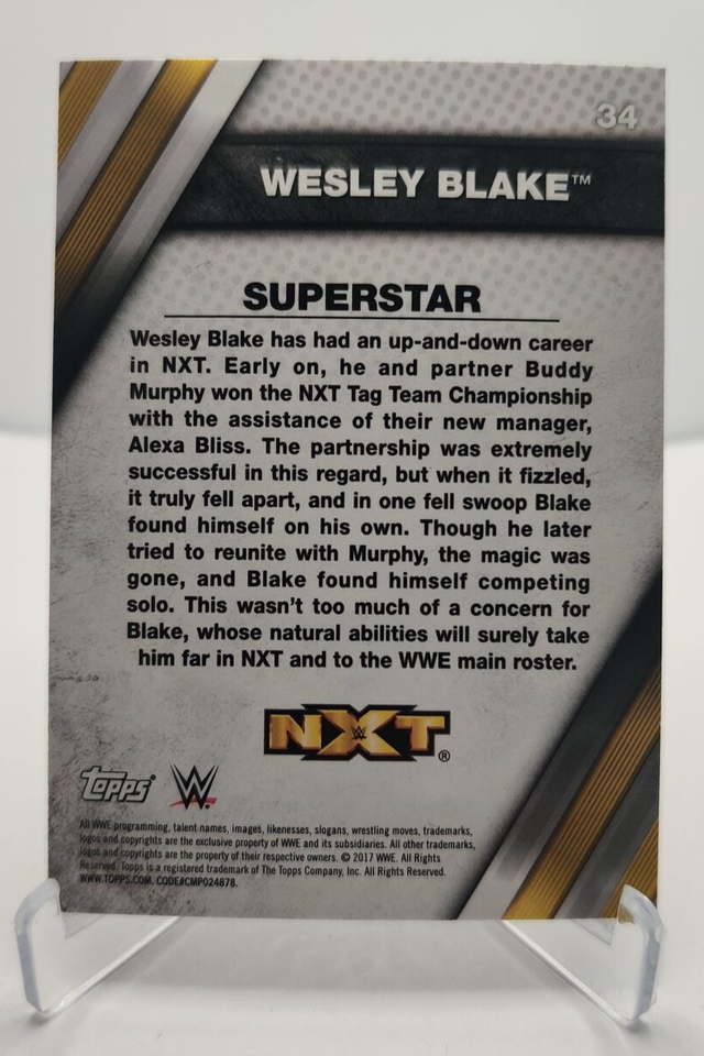 2017 Topps WWE NXT Wesley Blake #34 wrestling card | eBay