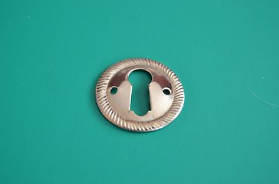 1" Keyhole Cover Plate Escutcheon Furniture Cabinet Brass Key Hole Lock ...