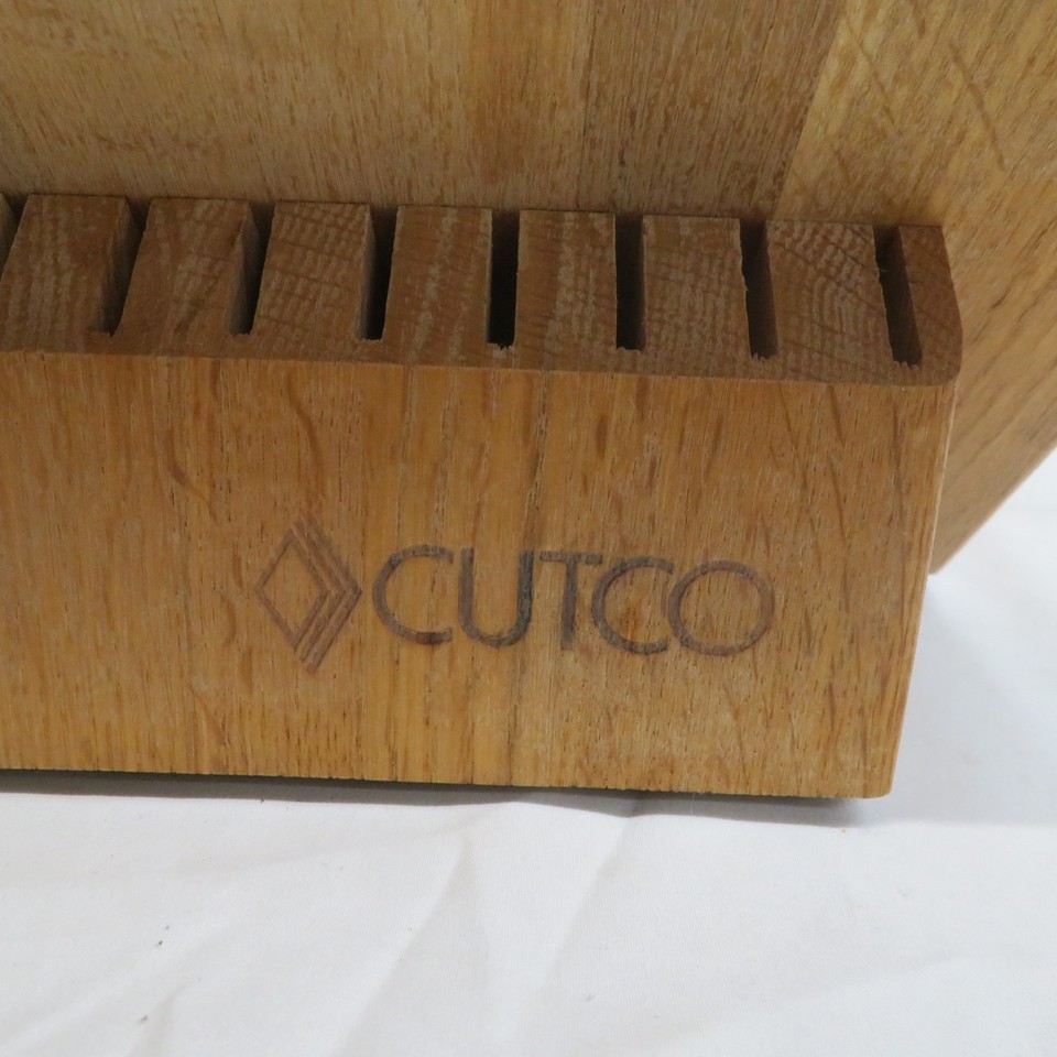 Cutco 32 Slots Ultimate Solid Wooden Countertop Knife Block Light Oak ...