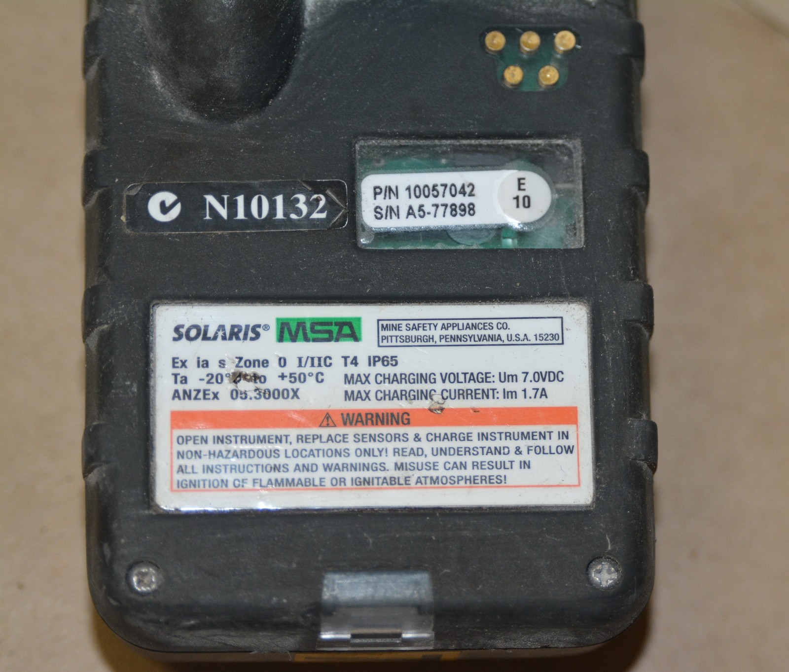 QTY of 4 x MSA Solaris A5 10057042 Personal Alarm Gas Detector with ...