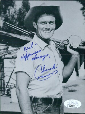 Chuck Connors Actor Signed 4.75x6.5 Cut Page Photo JSA Authenticated | eBay
