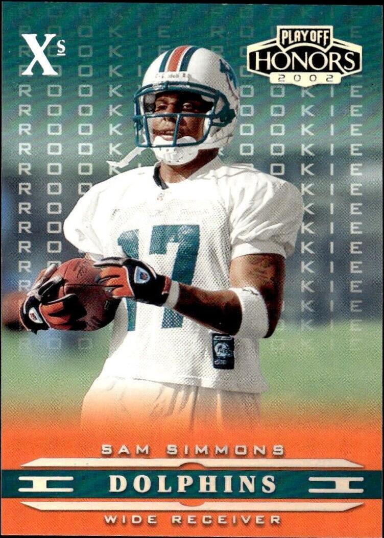 2002 Playoff Honors - Rookie Sam Simmons #196 XS /50 (RC) for sale ...