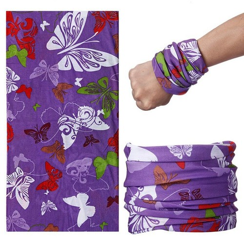 Purple Butterfly Multiway Bandana Buff Tube 240x480mm Unisex Face Mask ...