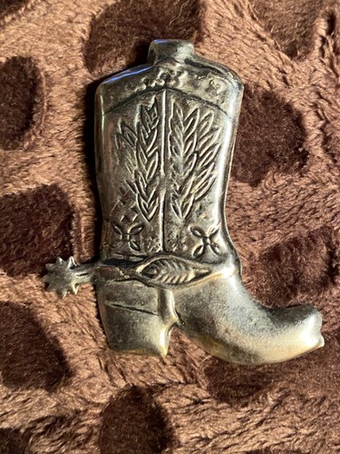 Vintage Tin Cowboy Boot w Spur Silver Tone Pin Brooch Japan 2” | eBay