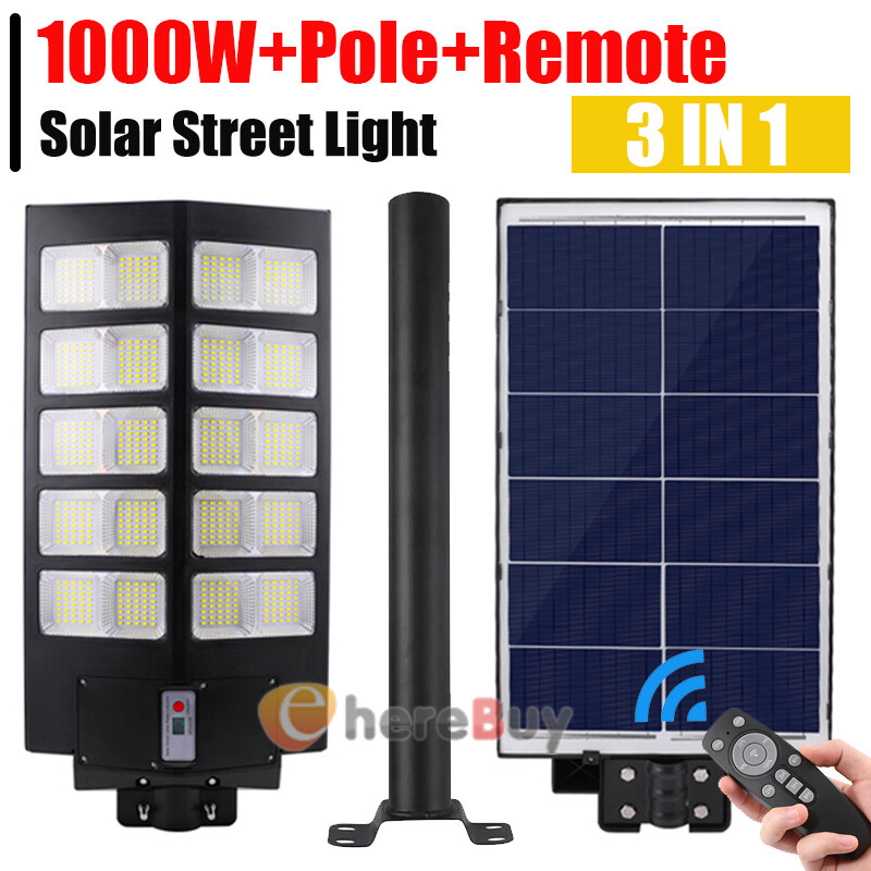 Solar Wall Lights Pathway Motion Sensor 1600W LED Bulb Outdoor Lamps ...