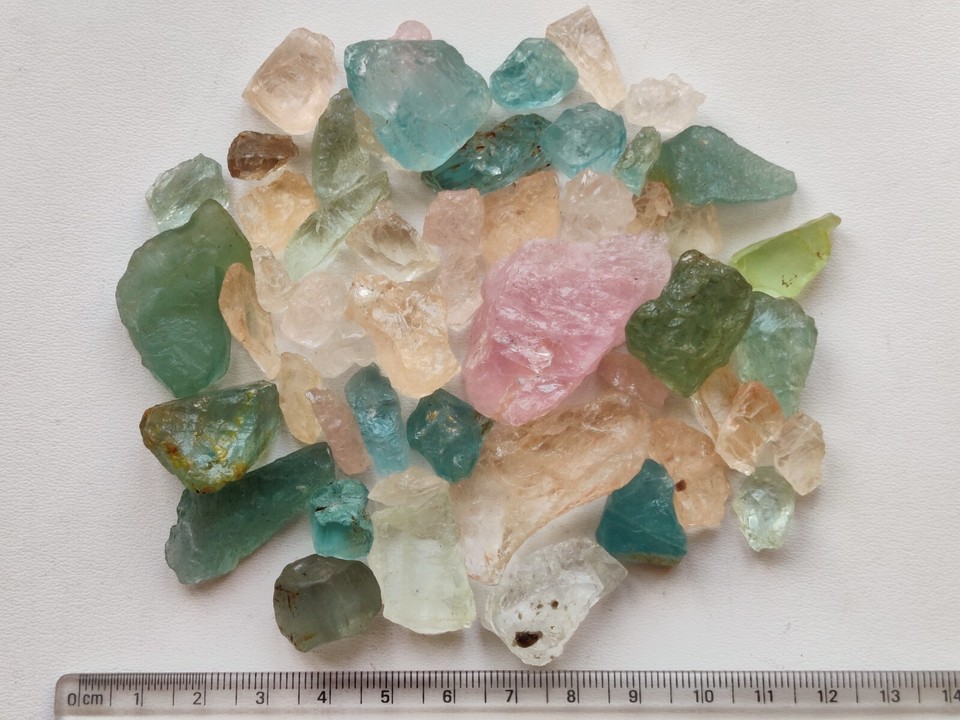 Natural Mixed Beryl Rough Gemstone 150 Gram Lot Slightly - Moderately ...