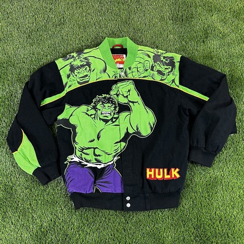 Y2K Marvel Comic Incredible Hulk Smash Varsity Jacket | eBay
