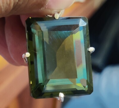 61.35 CT Wonderful Topaz Green Color Emerald Shape Pendant A+++ Loose ...