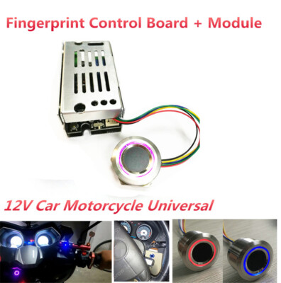 1x 12V LED Car Fingerprint Control Module Switch Start & Lock For Door ...