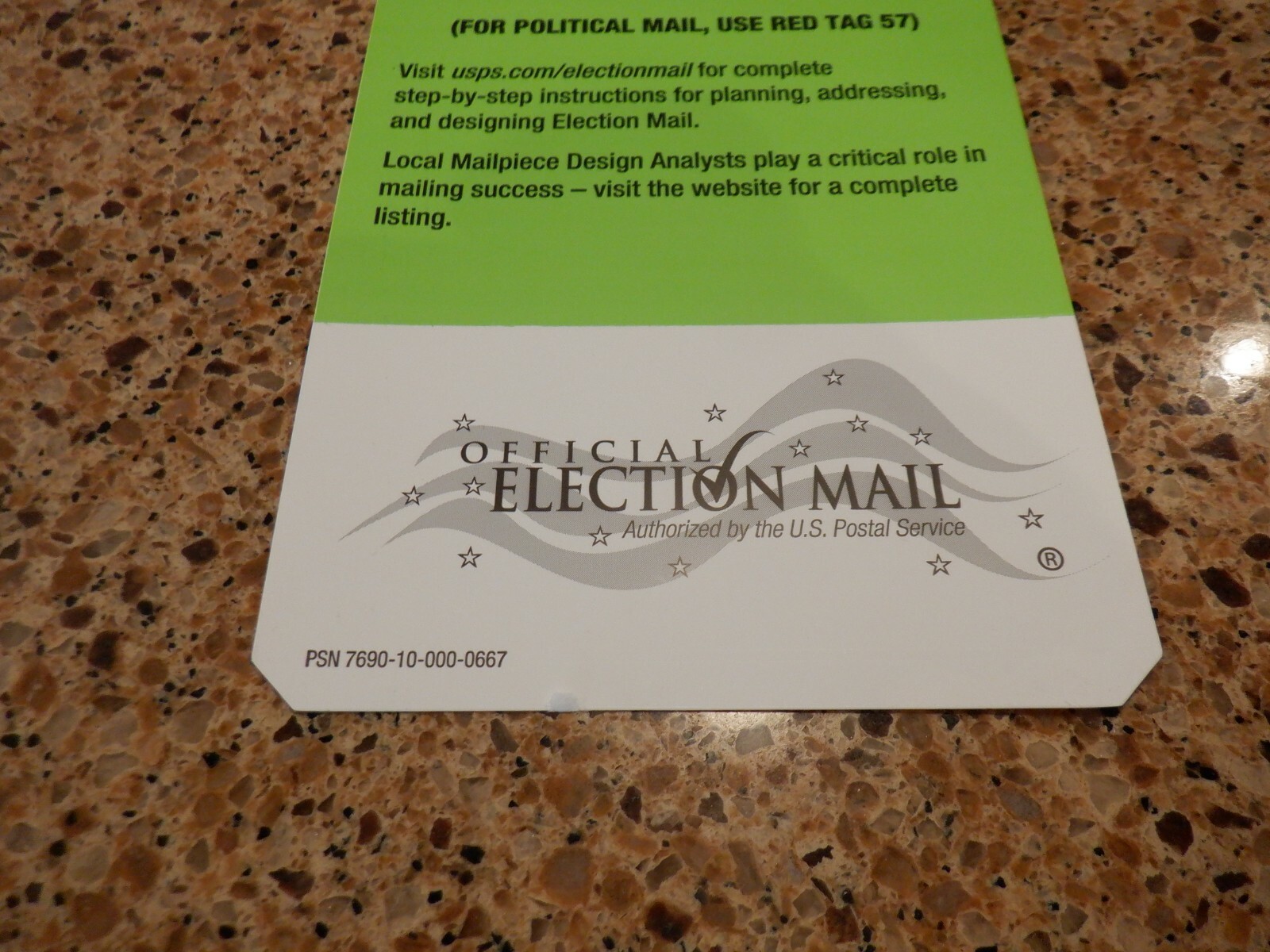 Rare July 2007 PS TAG 191 USPS Ballots Only Official Electing Mail ...