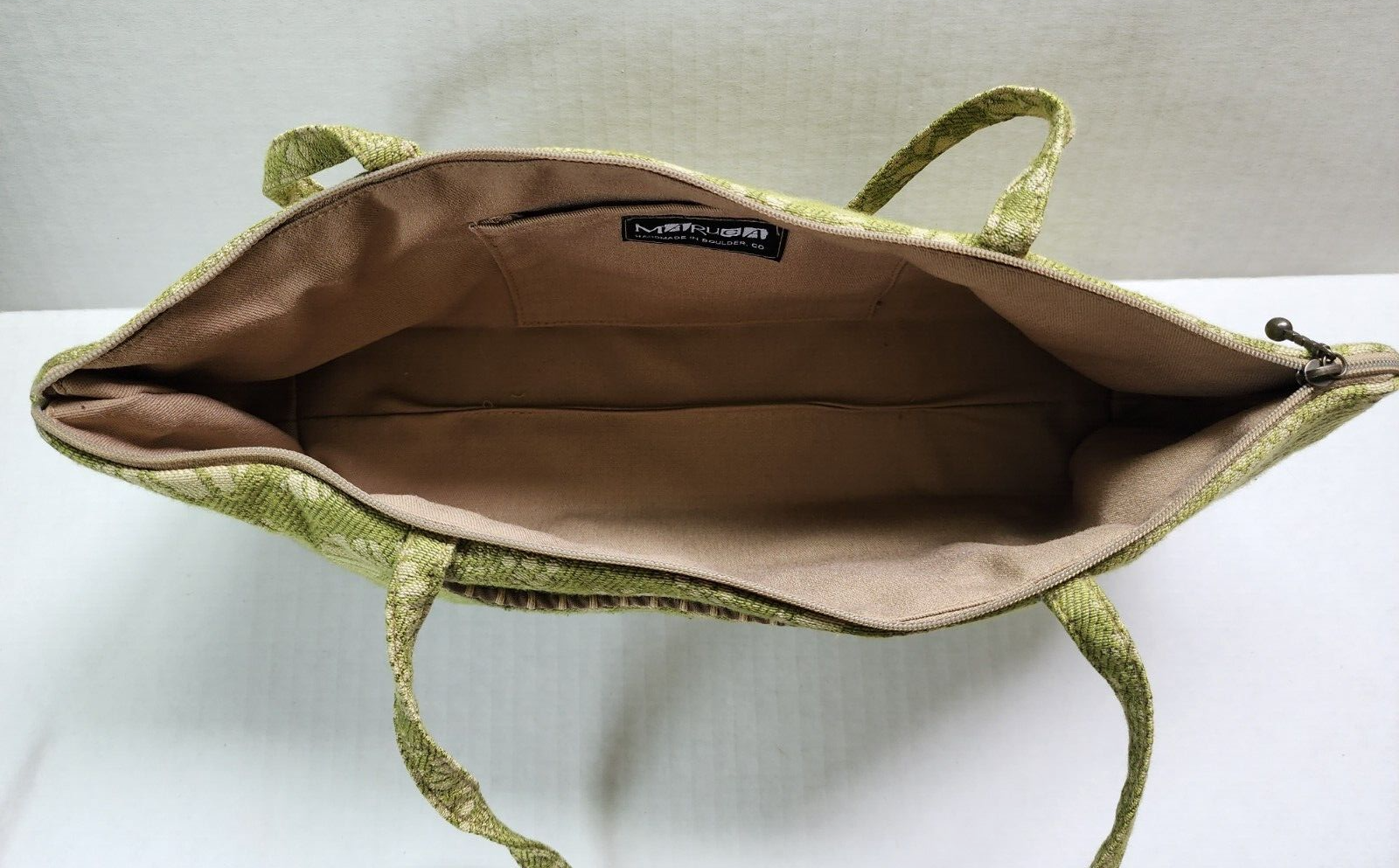 Maruca purse handmade Boulder Colorado 15x5x3.5 spring green floral ...