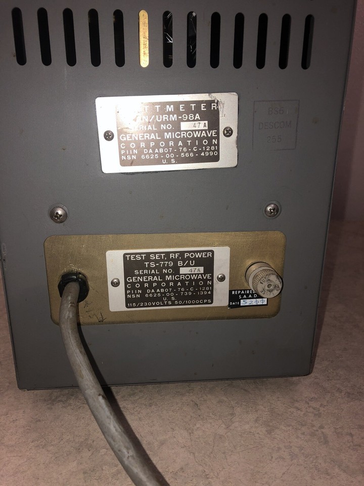 General Microwave Model 451 Power Meter, Test Set, RF Power TS-779 B/U ...