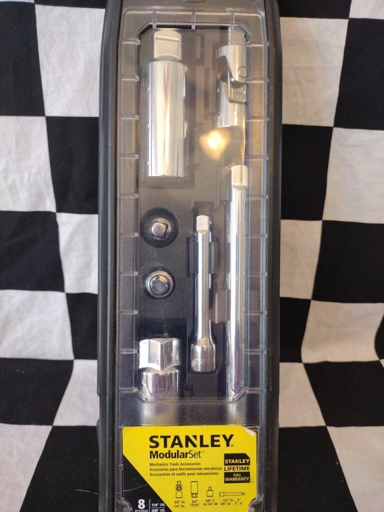 Stanley 8 Piece, Modular Tool Set, 1/4" & 3/8" Drives and Hard Case ...