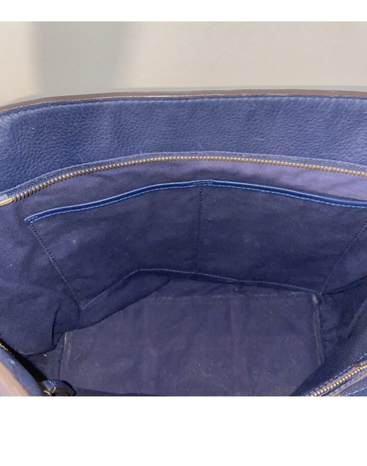 Tory Burch Navy Blue Block "T" Shoulder Bag | eBay