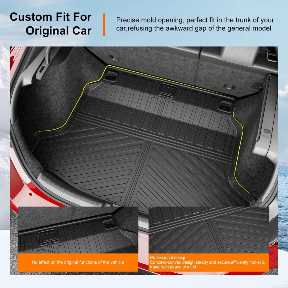 powoq Floor Mat Compatible with Rear Trunk Mat+Floor Mat, Fit Hatchback ...