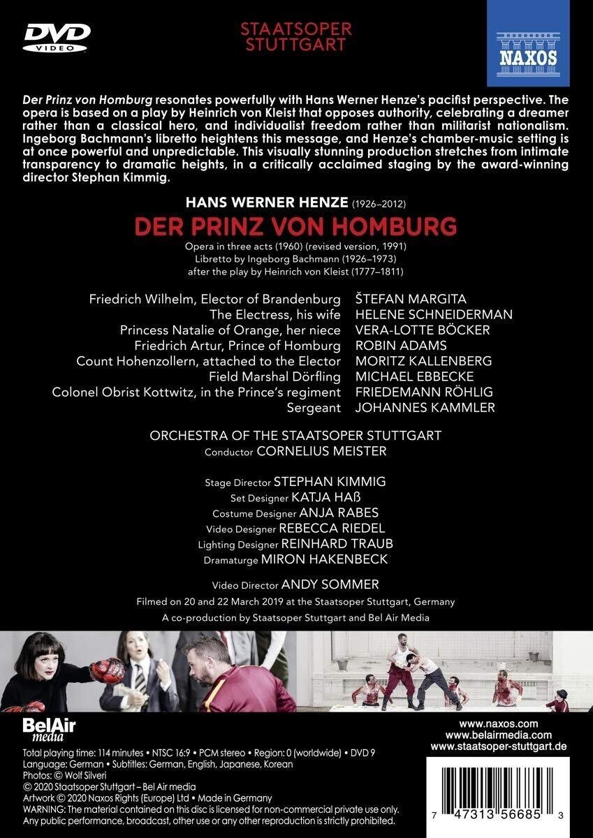 Henze: Der Prinz Von Homburg (Blu-Ray) Vera-Lotte Böcker Helene ...