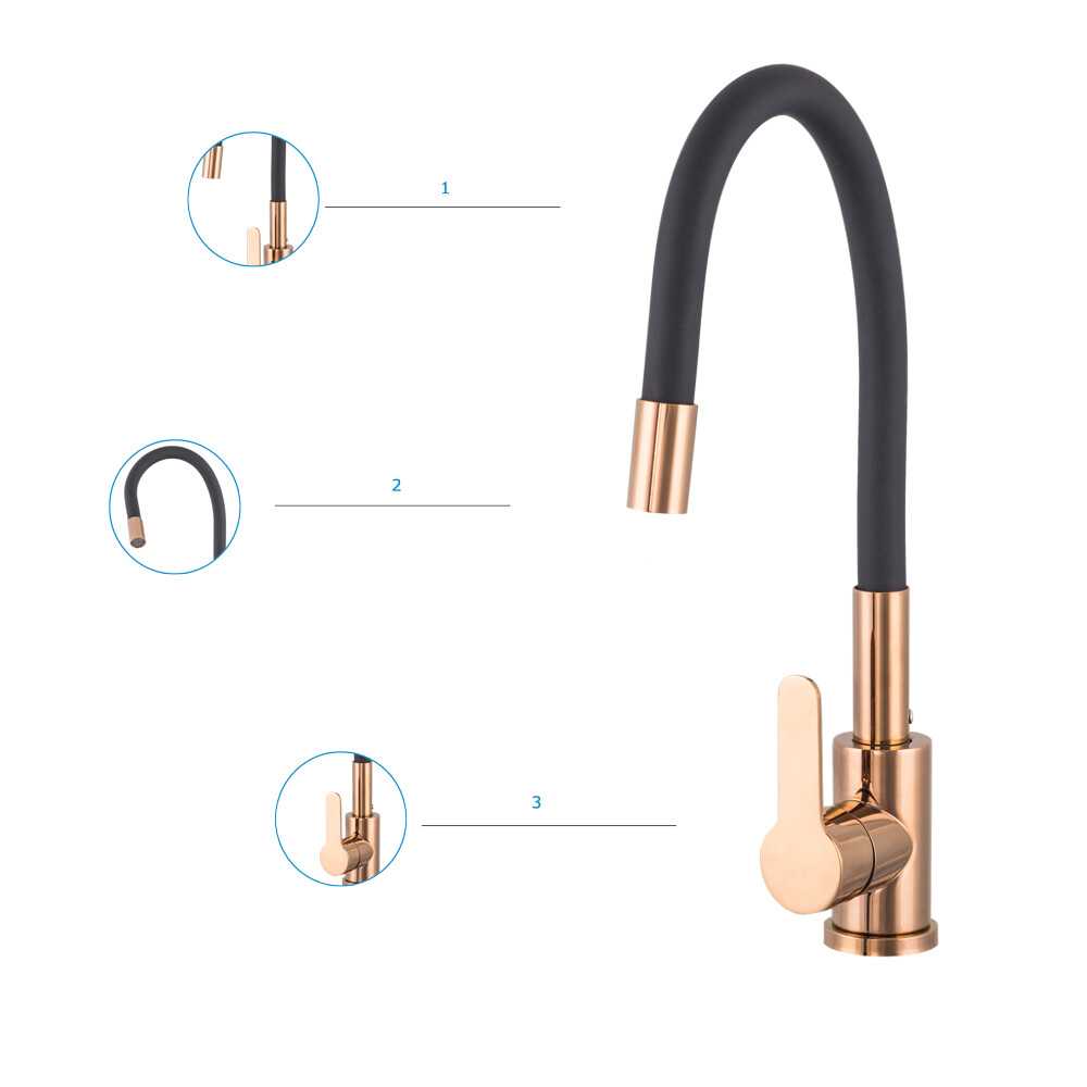 Kitchen Sink Tap Flexible Mixer Flex Tap Rubber Spout UK | eBay UK